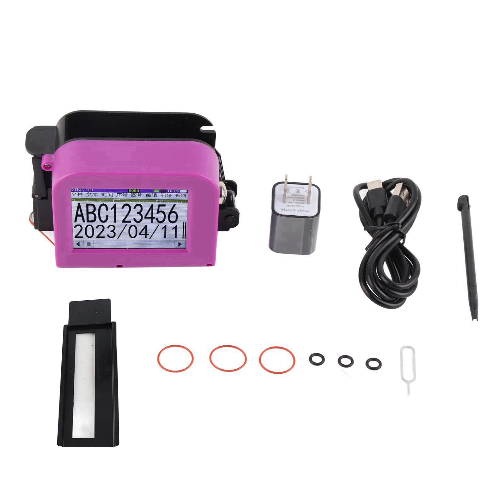 Портативный струйный принтер с LED-сенсорным экраном для нанесения логотипа, даты и этикеток (без картриджей).