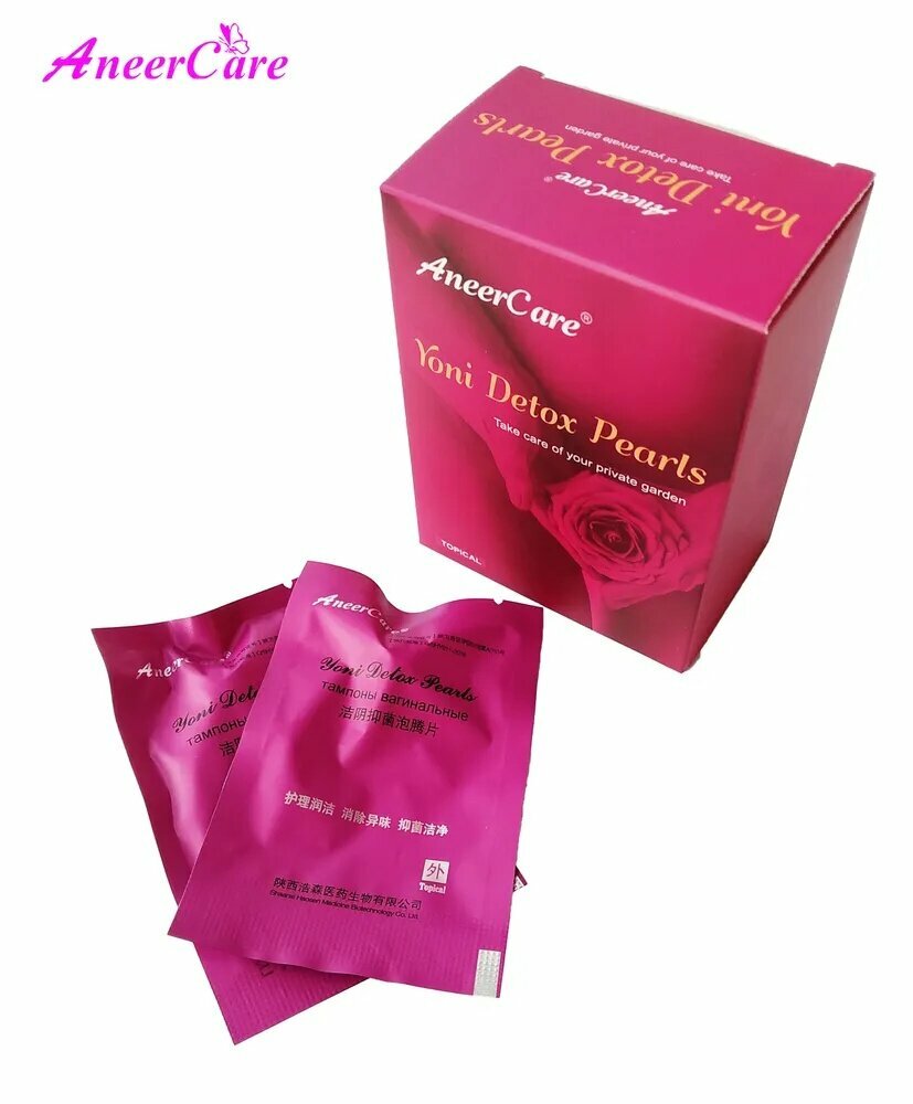 Фито тампоны женские китайские "Yoni Detox Pearls" от AneerCare, коробка 6 шт