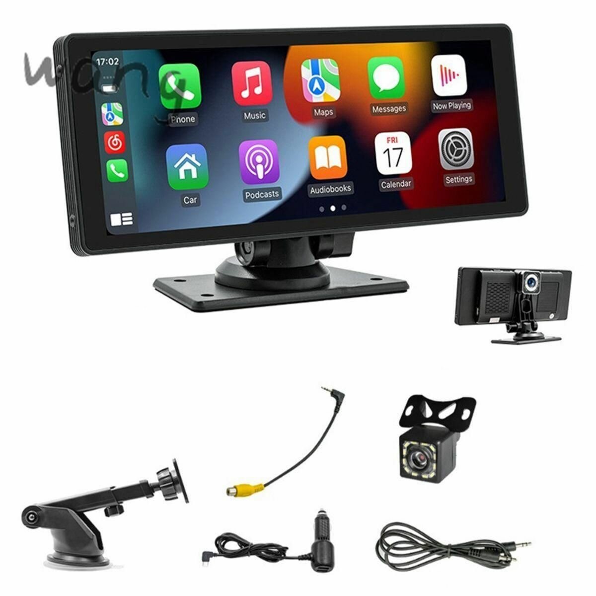 Портативная беспроводная автомобильная стереосистема Carplay с видеорегистратором