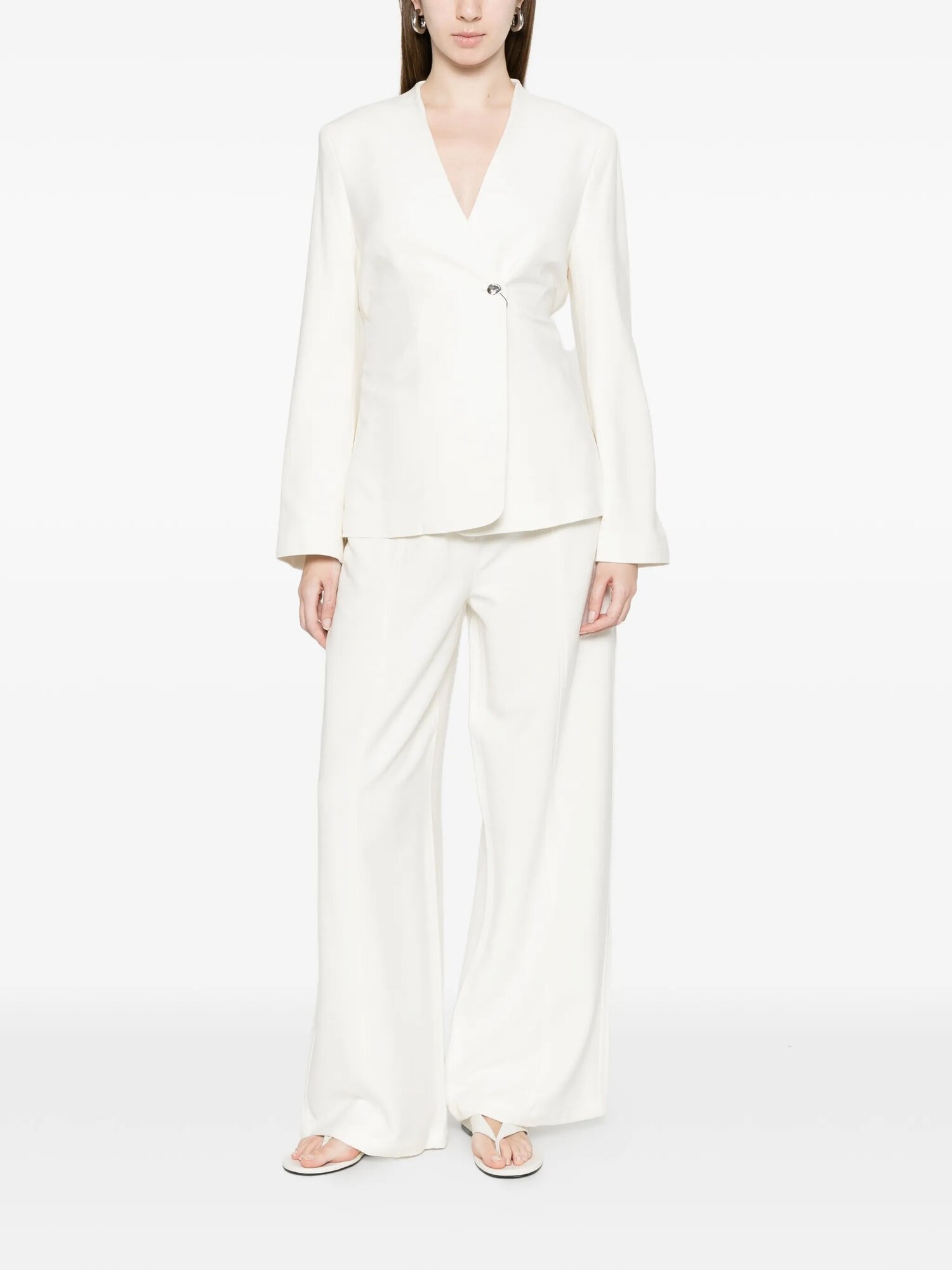 Брюки CALVIN KLEIN Wide-leg trousers, размер 8 US, разноцветный — фото 1