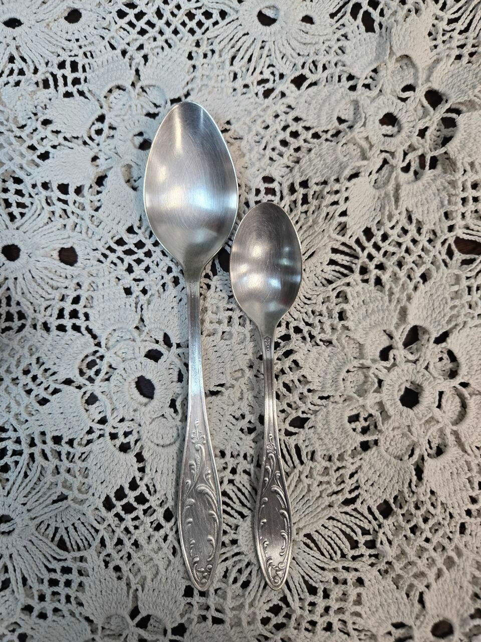 Винтажный советский набор Эгоист, чайная и столовая ложки, СССР
