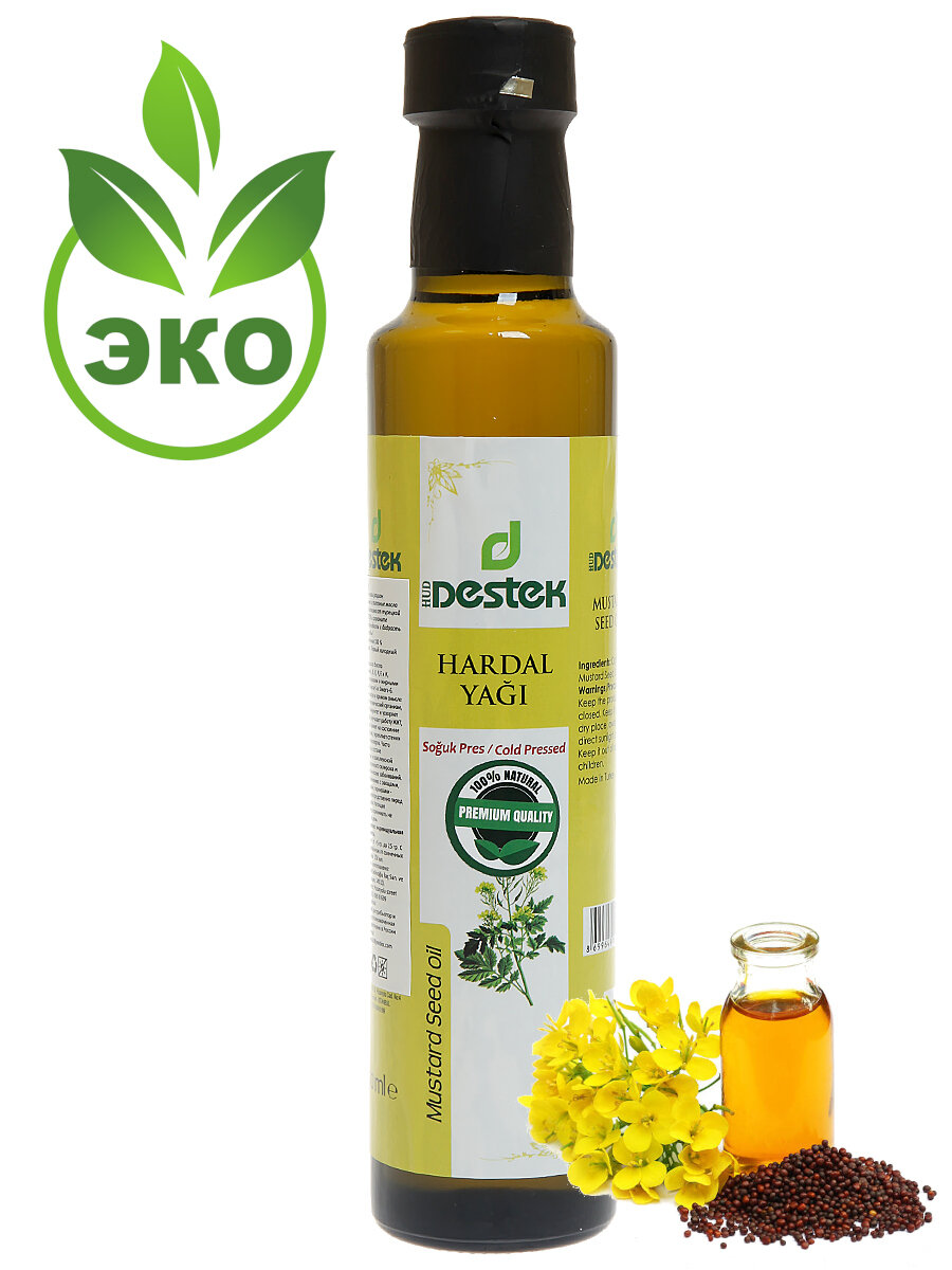 Горчичное масло DESTEK нерафинированное,250 мл.