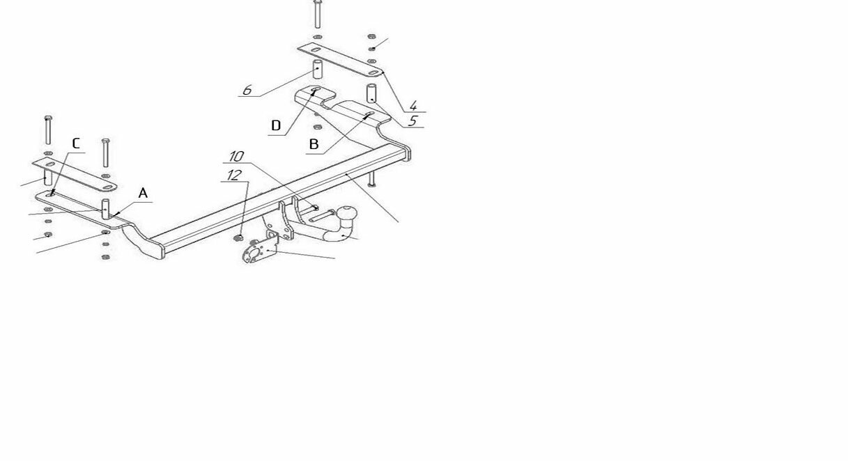 Фаркоп для Chevrolet Aveo хэтчбек 2002-2012гг. (без электрики) (паспорт и сертификат) AvtoS. CV06