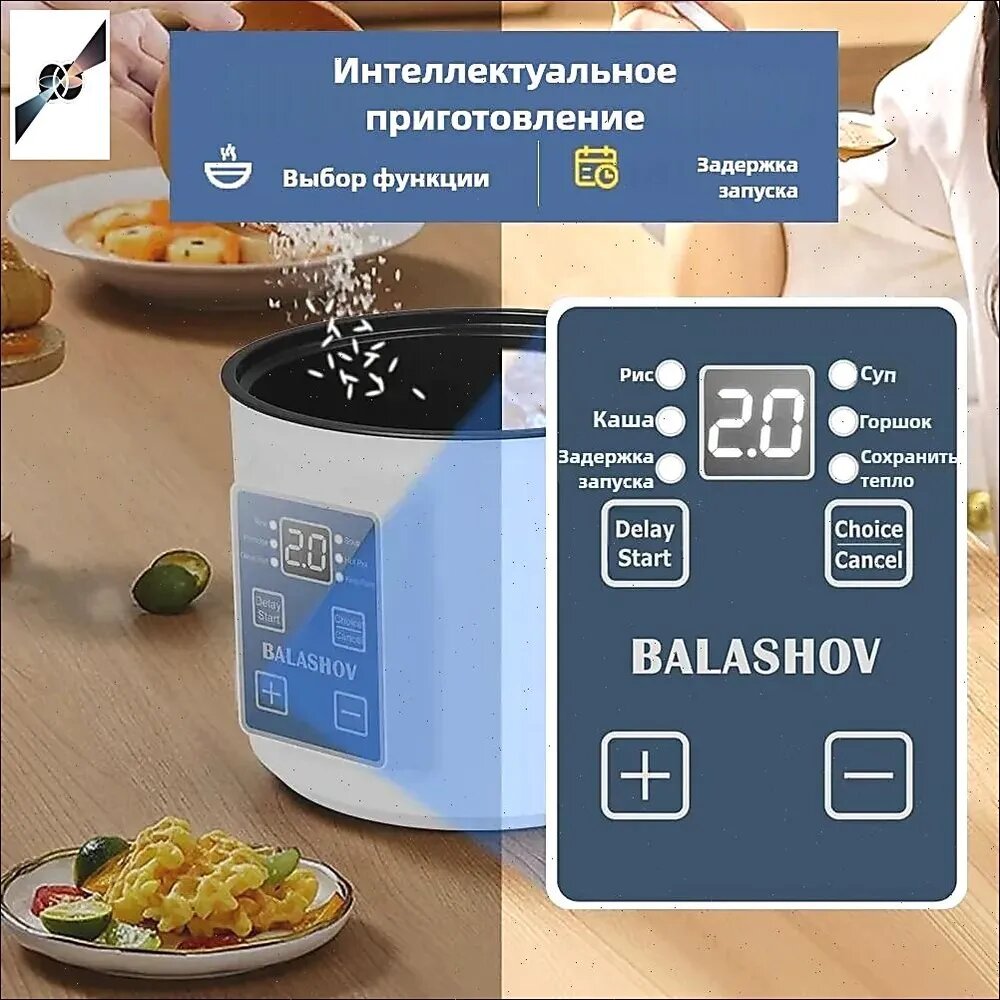 Мультиварка drisg4rb 600Вт 1.7л сенсорное управление белая — фото 1
