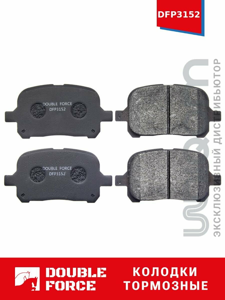 Колодки тормозные передние LEXUS RX 1998-03 / TOYOTA CAMRY 1996-01, GAIA 1998-04, HARRIER 1997-24, MARK II 1997-02, NADIA 1998 -03, PRONARD 2000-02, Windom 1996-21 Double Force DFP3152