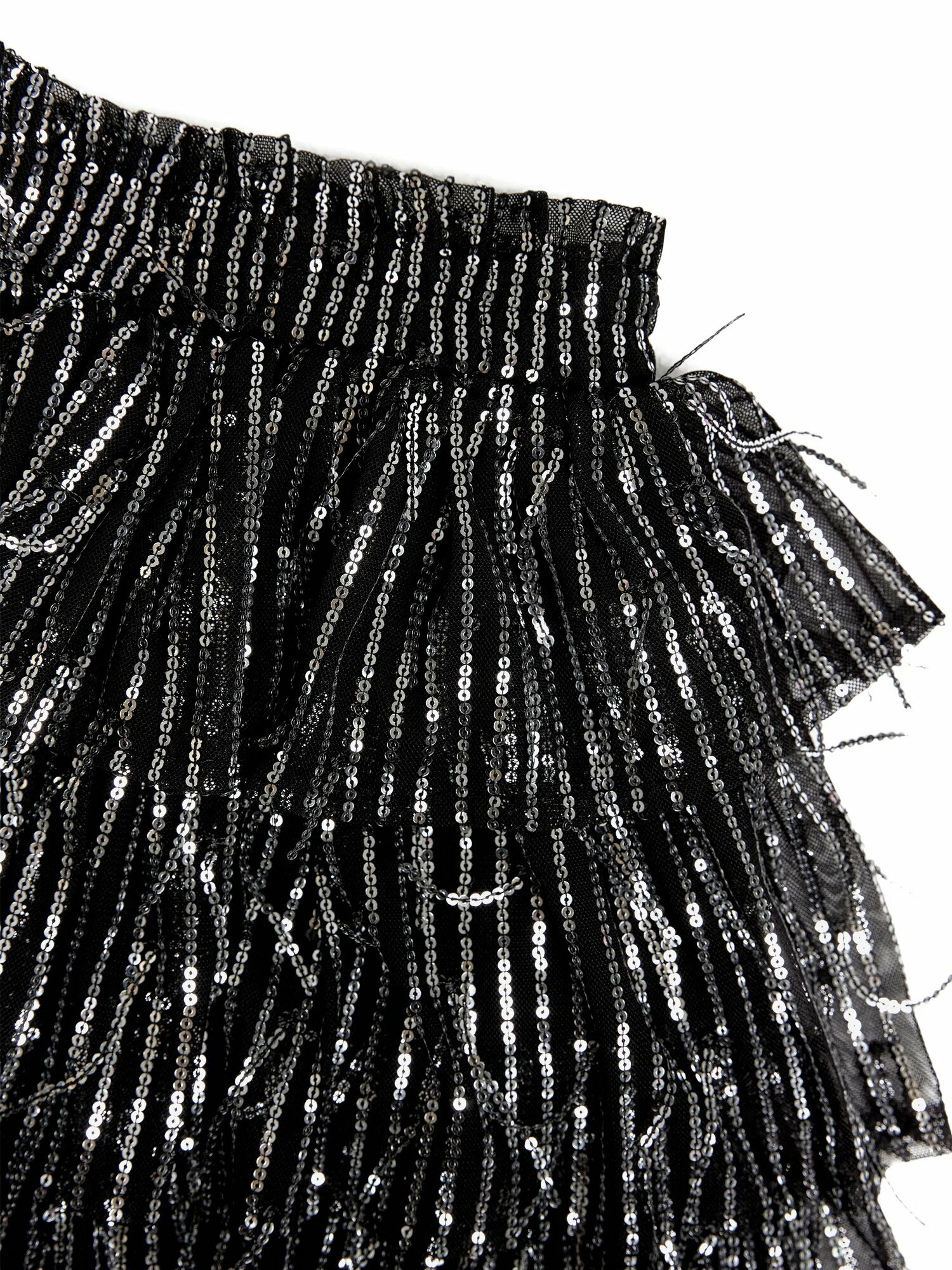 Юбка BCBGMaxAzria Sequined tiered skirt, размер 5 лет, черный — фото 1