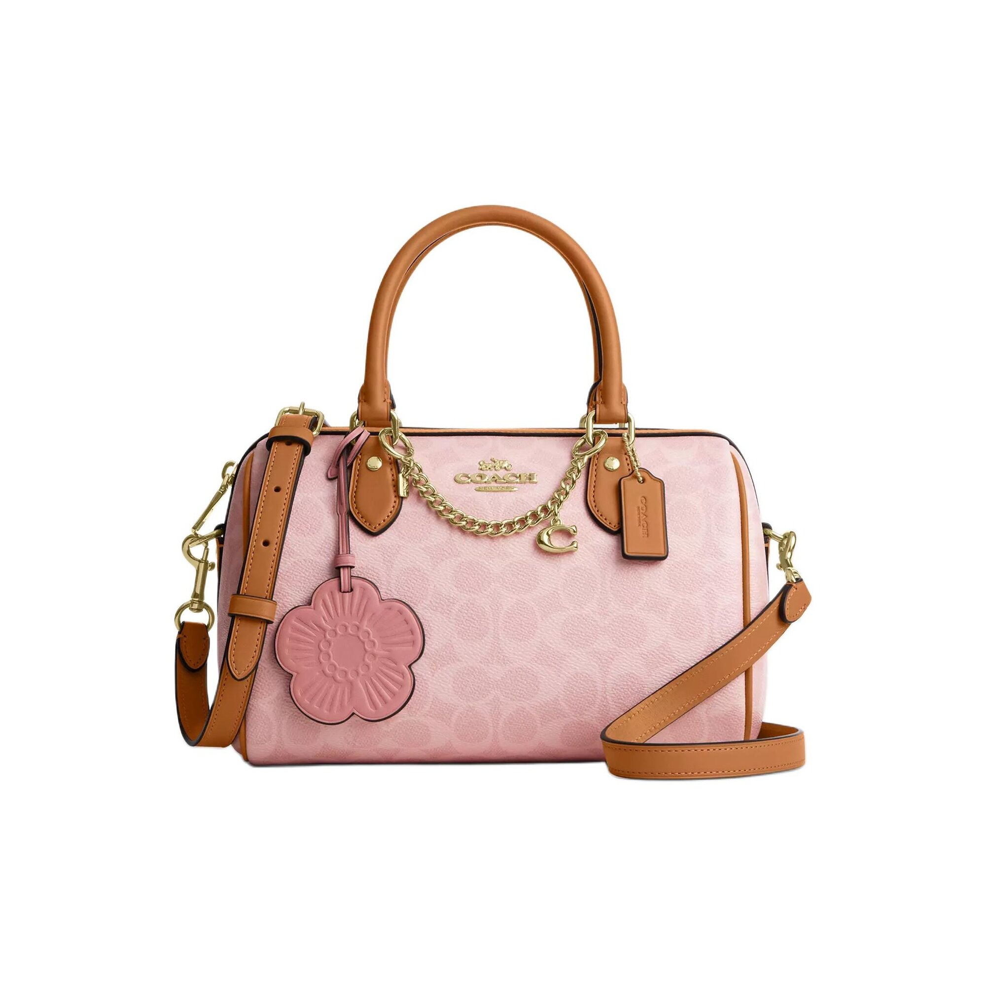 Сумка Coach Rowan, розовый, — фото 1