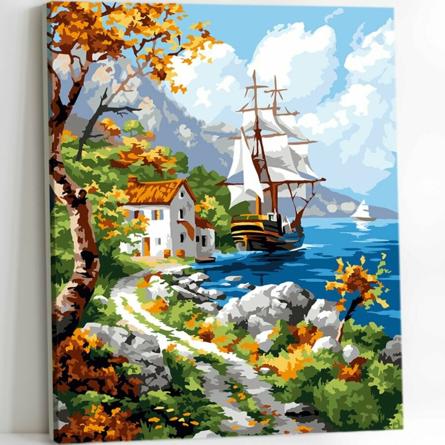 Картина по номерам "Закат", 40x50 см, холст с подрамником, без рамы