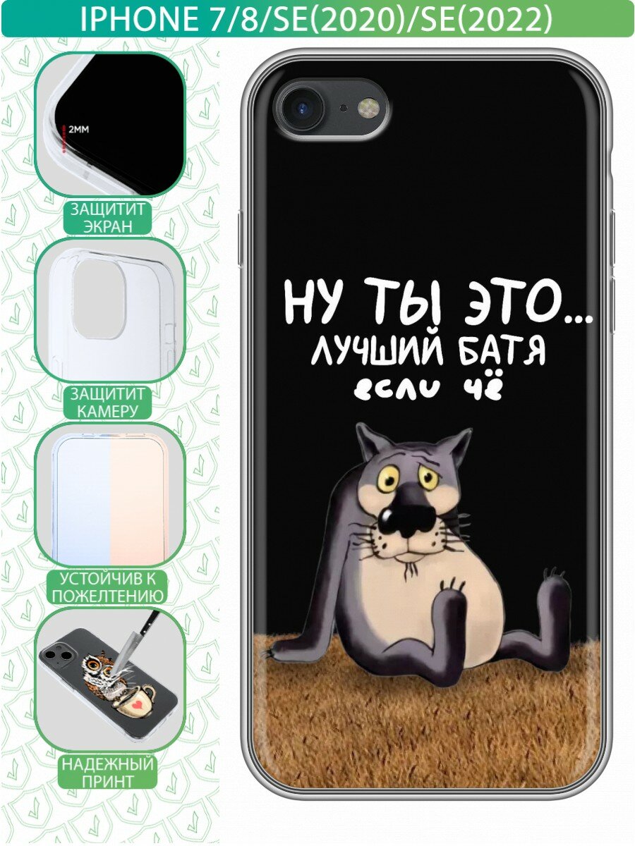 Чехол для iPhone 7, 8, SE 2020, SE 2022 Для лучшего папы (Айфон 7, 8, СЕ 2020, СЕ 2022)