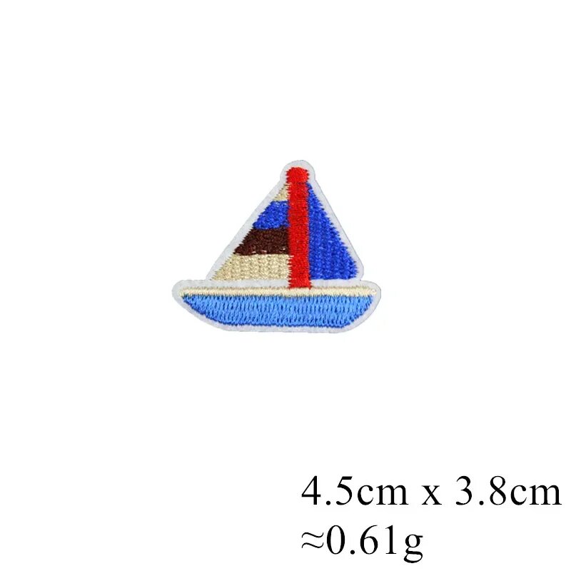 Вышитая нашивка парусник, 4.5 x 3.8 см, GZ-2533