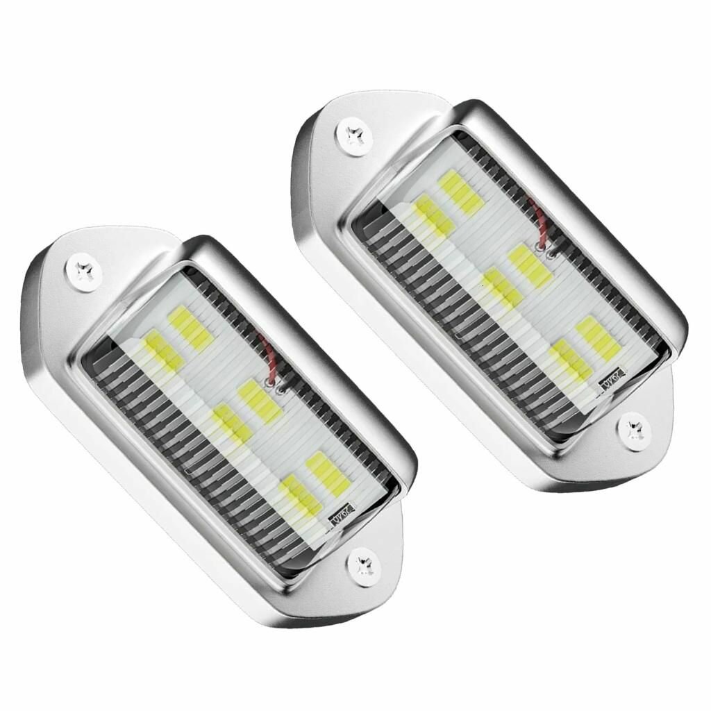 Светодиодная подсветка номерного знака 12–24 В, 6 LED, серебристо-черная, для грузовиков, прицепов и автобусов
