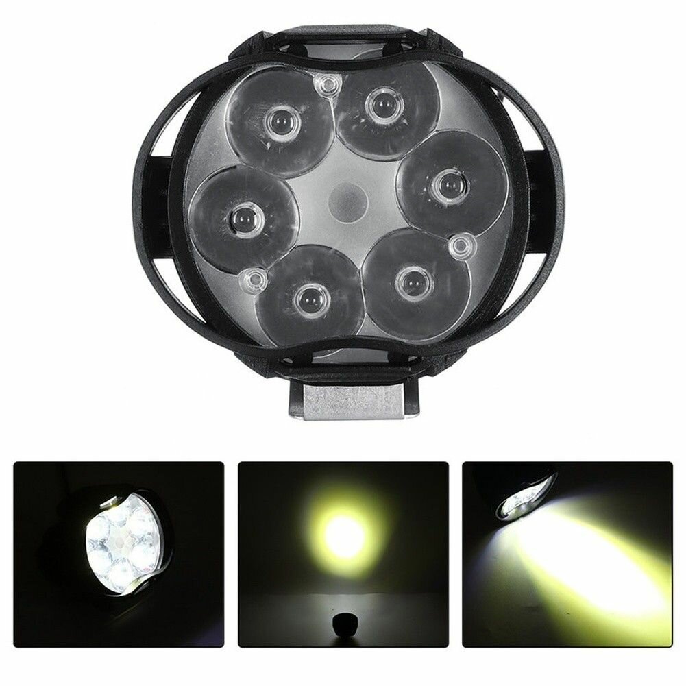 Фара рабочий свет 6 LED 8W 1200 лм 6500K IP65 для мотоцикла, велосипеда и спецтехники, универсальная 12-80В