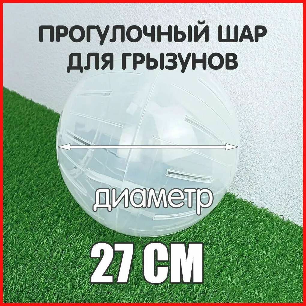 Прогулочный шар для грызунов, шиншилл, морских свинок, крыс, мышей, хомяков, 27 см, прозрачный
