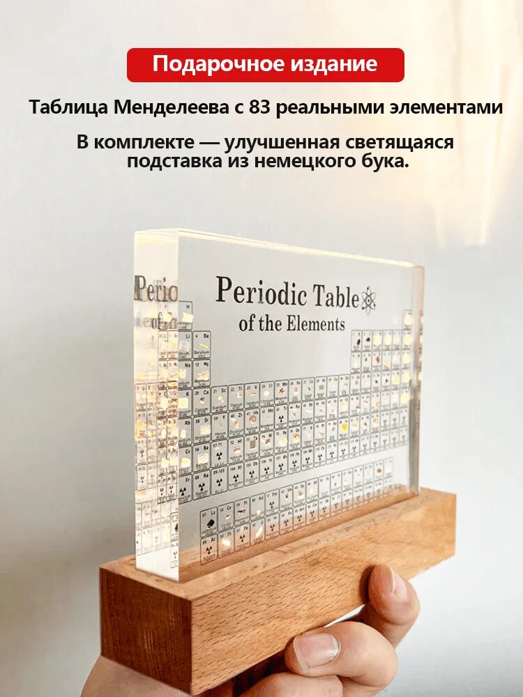 Настольное украшение, таблица Менделеева, светящееся, 18*14*2.5 см