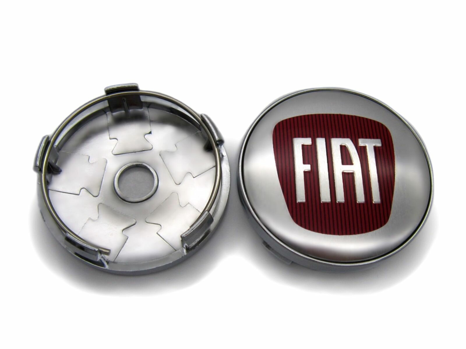 Колпачки, заглушки на литые диски Fiat red 60/56 мм, комплект 4 шт.