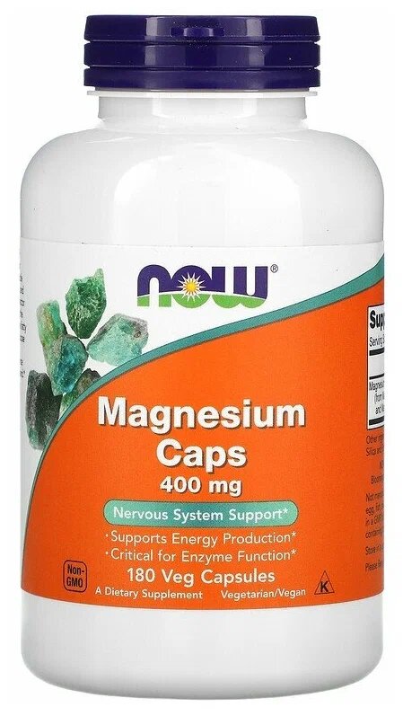 Now Foods, Magnesium Caps, (Магний), 400 мг, 180 капсул, (NOW)