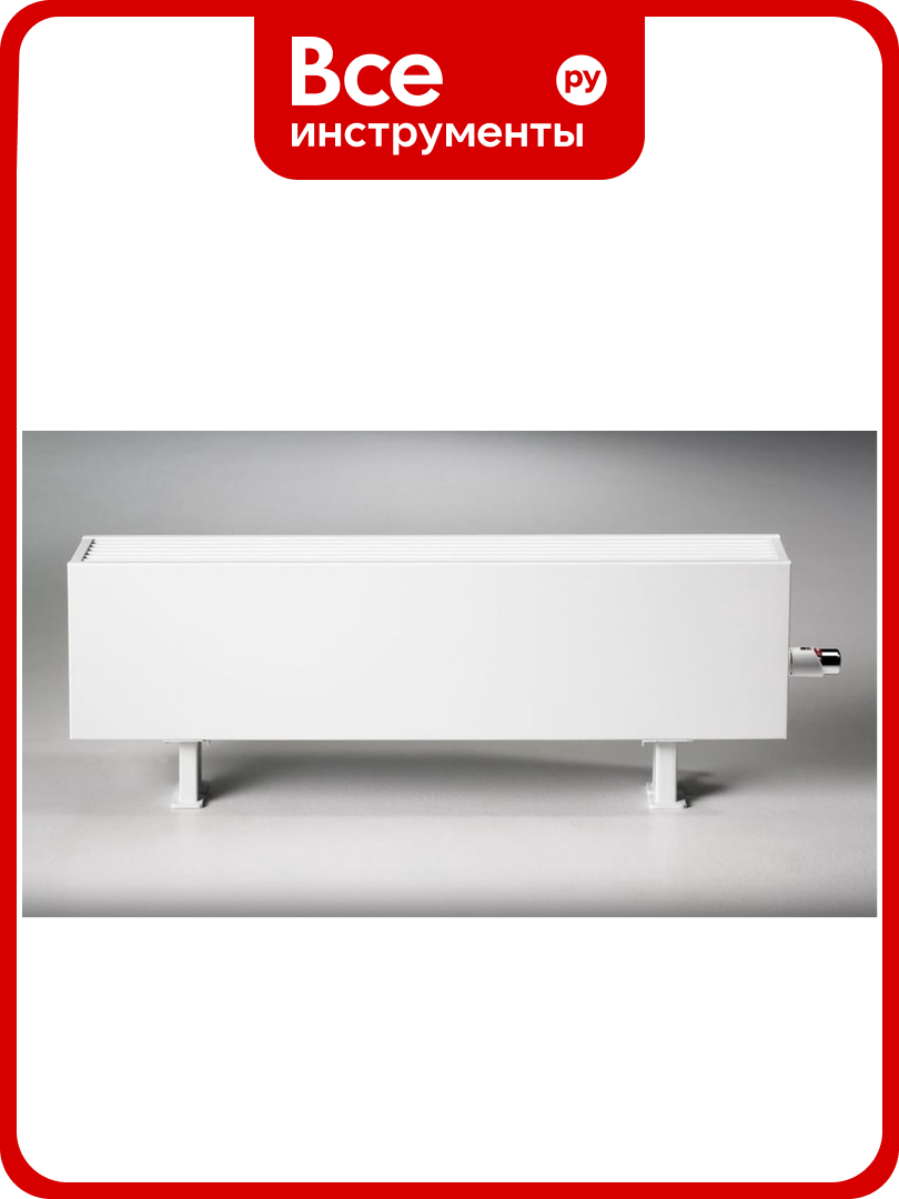 Радиатор JAGA mini free-standing h13 l140 t10, белый, напольный тип, оцинкованная сталь, медно‑алюминиевый теплообменник