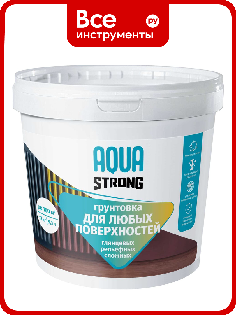 Грунтовка Aquastrong для любых поверхностей, 4 кг 4607130865774