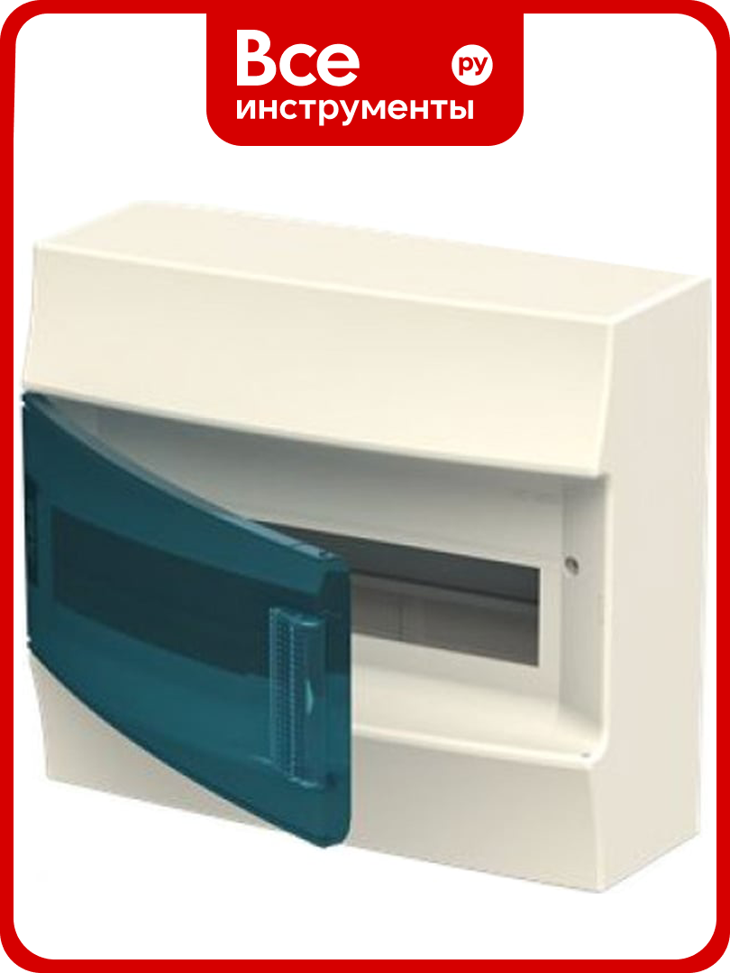 Настенный бокс ABB mistral41 12 модулей, зеленая прозрачная дверь, 1SPE007717F0421, с клеммами