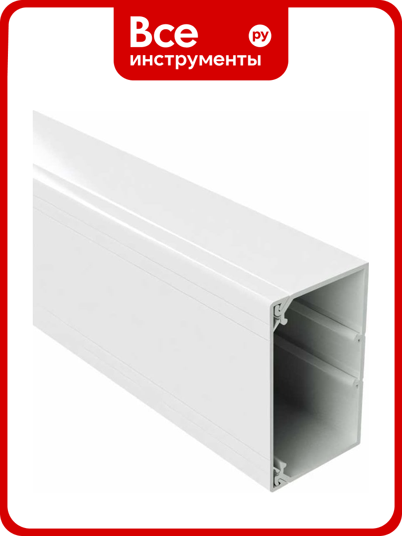 Кабель-канал DKC TA-GN 100x40 дл.2м 01782DIY для проведения кабеля, белый пвх, IP40, магистральный с крышкой