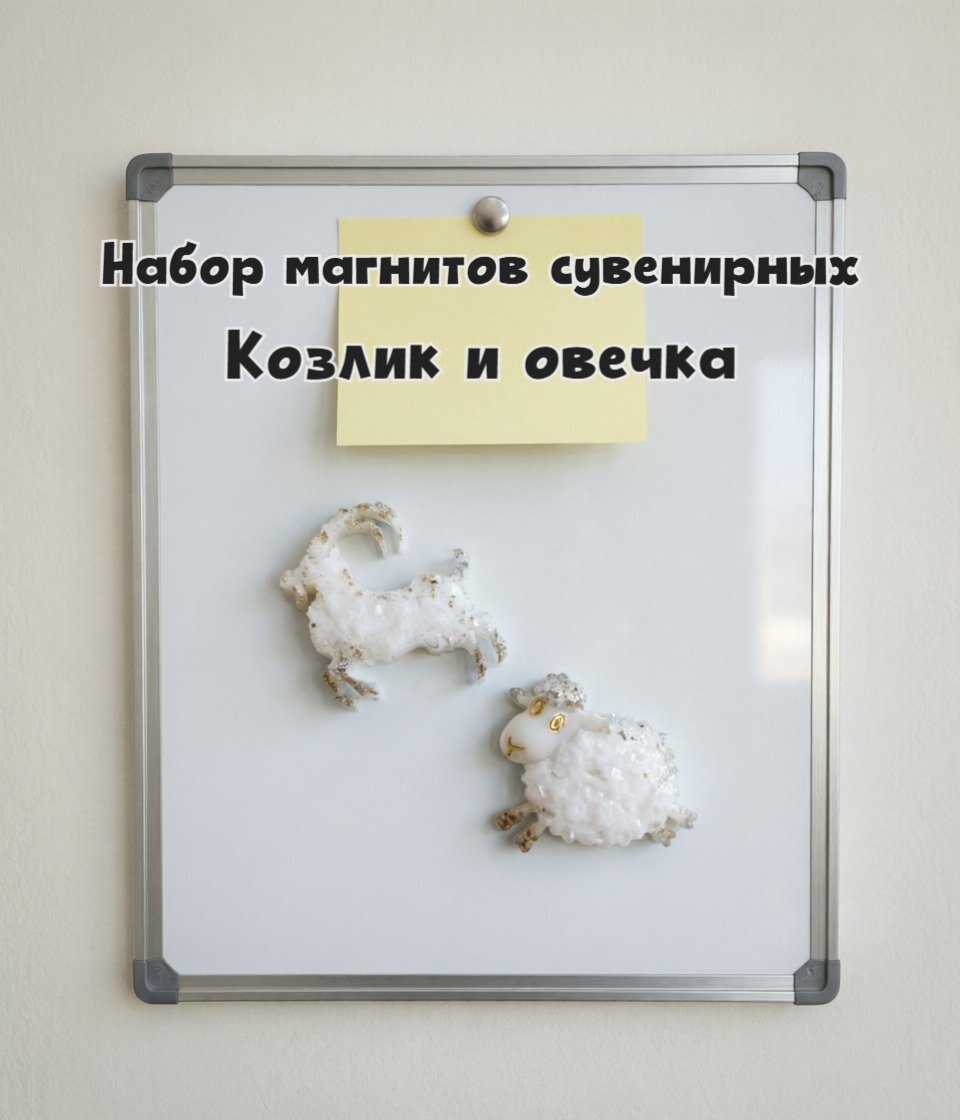 Магнит на холодильник "Козлик и Овечка" символ 2027 год 2 шт