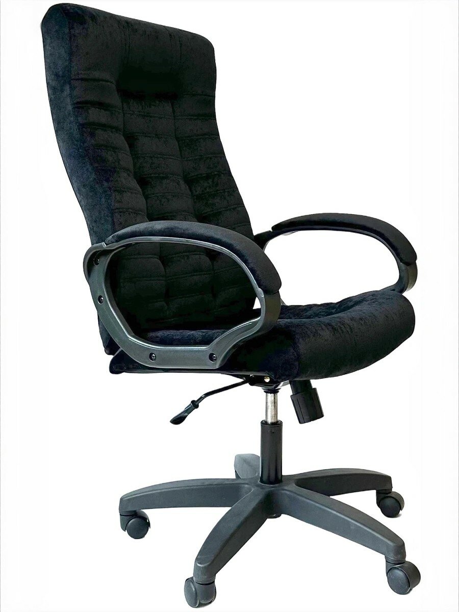 Игровое компьютерное кресло StylChairс Атлант Софт Люкс, черный велюр