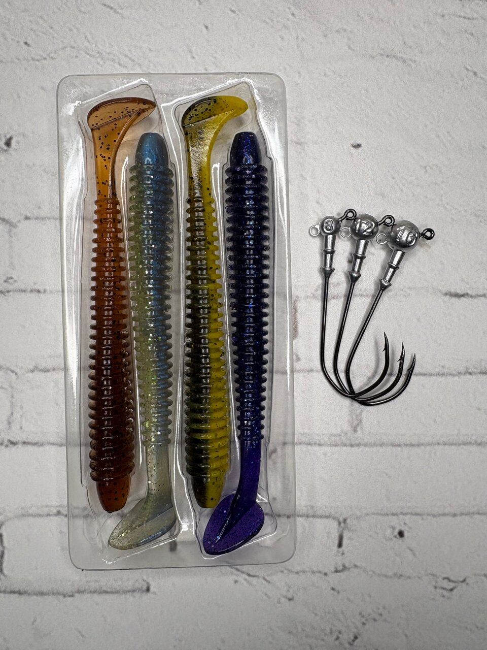 Силиконовые приманки swing impact 6 дюймов, микс упаковка цветов, джиги в комплекте, вес приманки 17 грамм