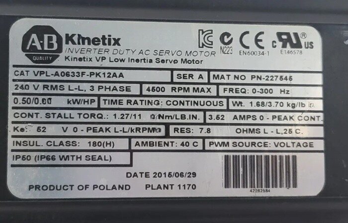 Модуль Allen-Bradley VPL-A0633F-PK12AA