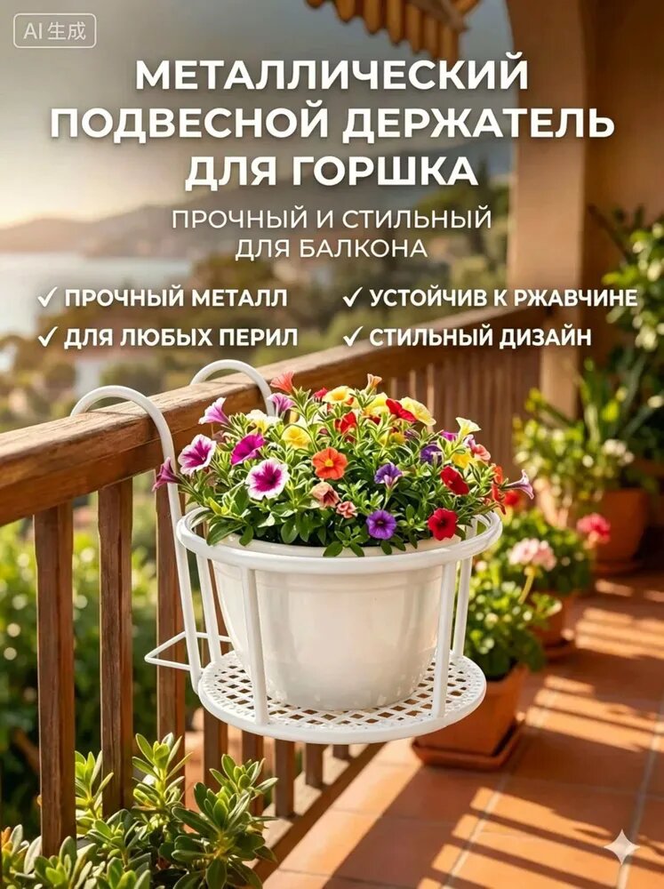 Вазон 39 л, 22 см, 1 шт, цвет слоновая кость