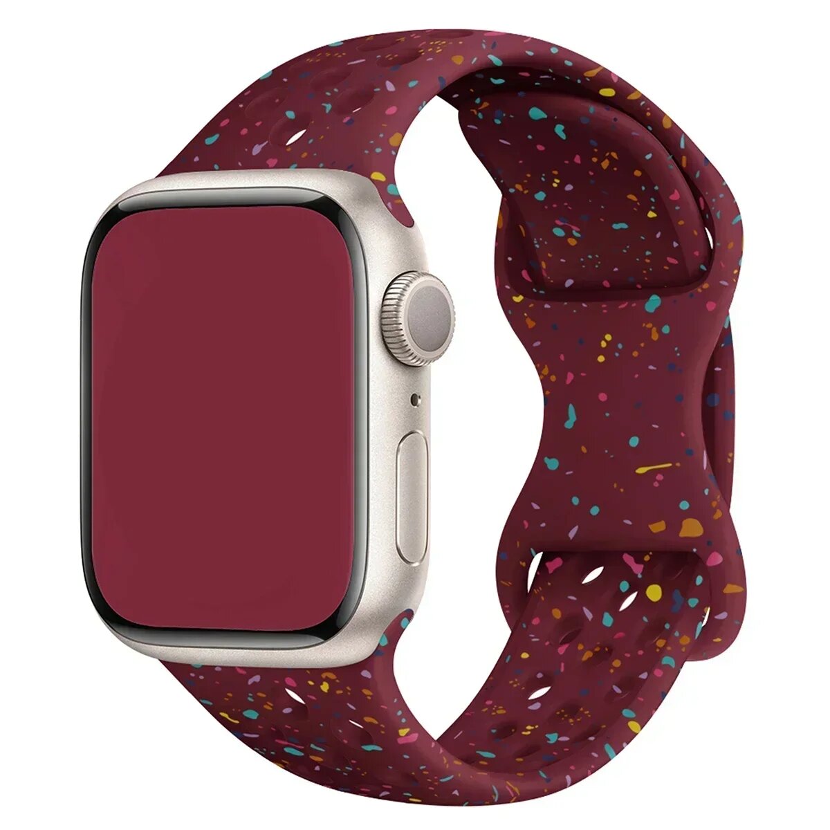Силиконовый ремешок для Apple Watch, бордовый, 38/40/41mm, 1-WR