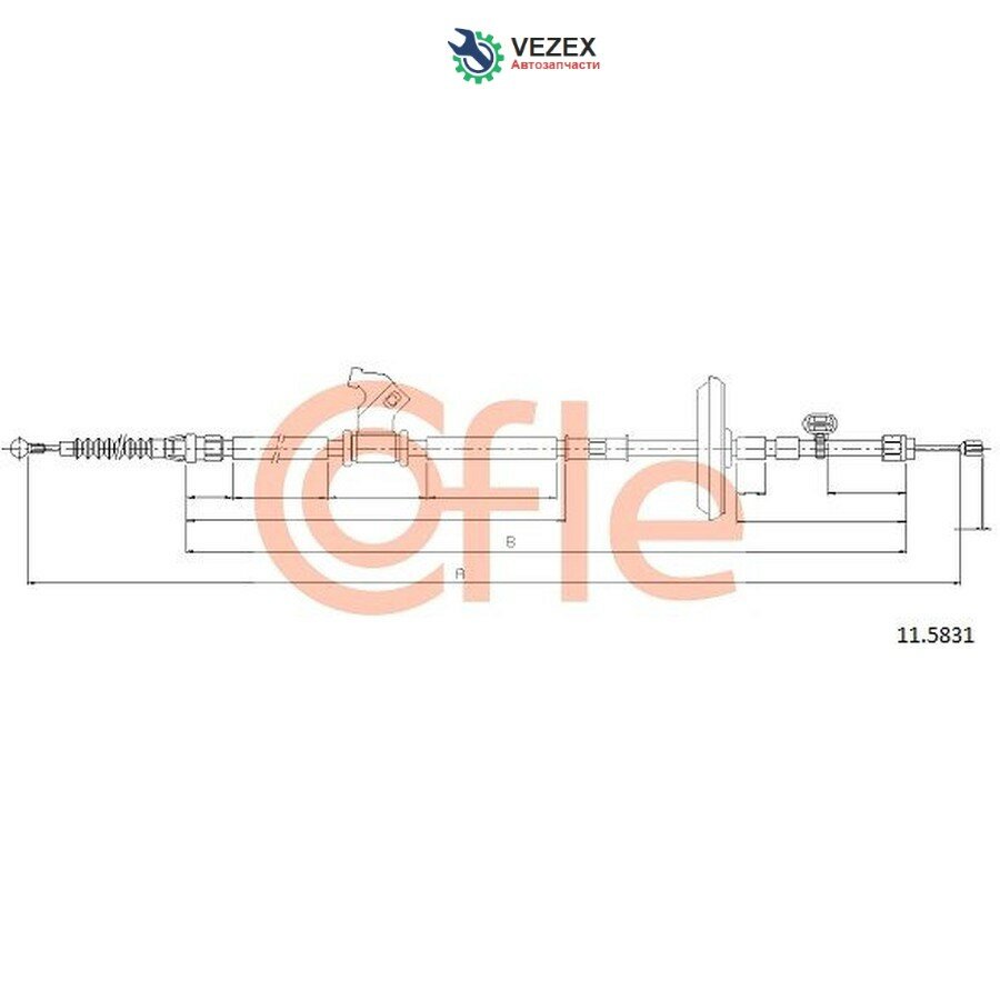 COFLE 92115831 трос ручника задний левый! L1812/1685\ Chevrolet Cruze 1.6-1.8/1.7CDI/2.0CDI 09>