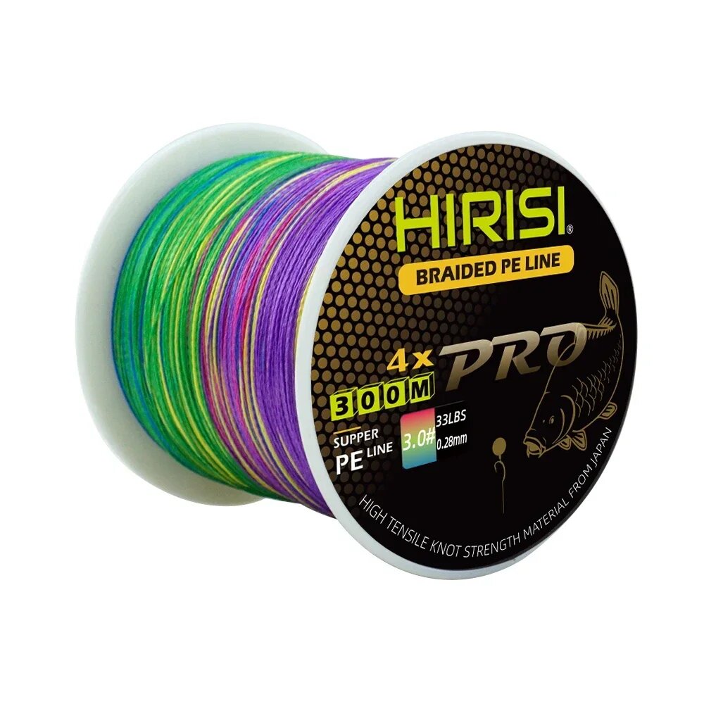Hirisi плетеная леска Multicolor 300м, 4 нити