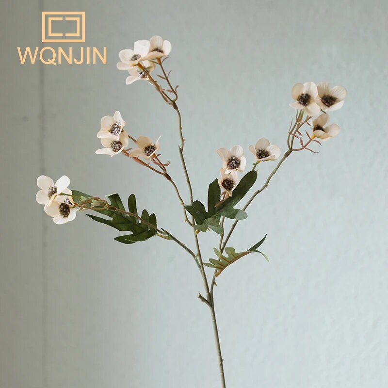 Искусственный цветок сакуры WQNJIN, нетканое полотно, для декора дома Светло-желтый, light yellow