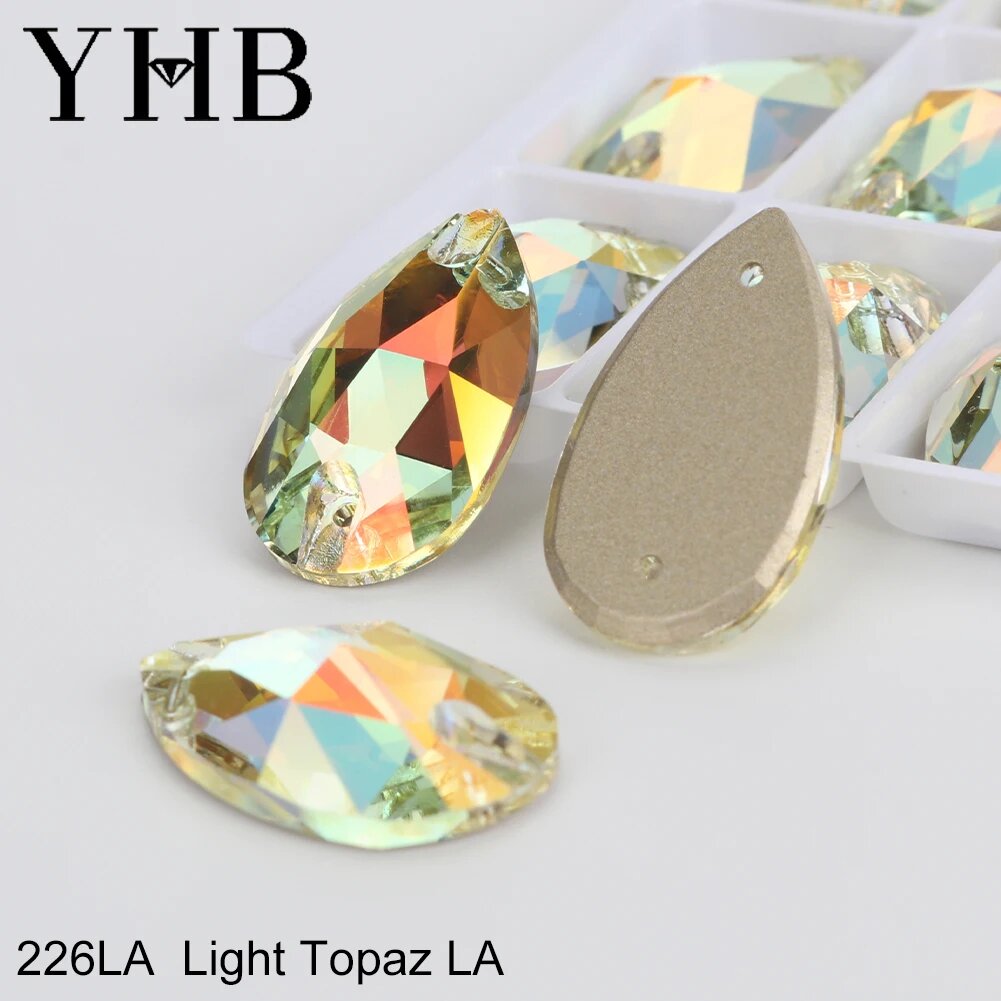 Стразы стеклянные YHB LA Drop Light AB