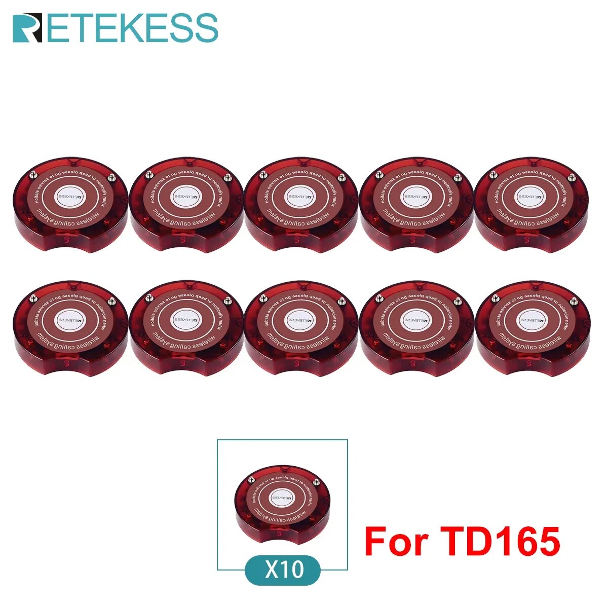 RETEKESS TD165 пейджер, 10 шт, красный
