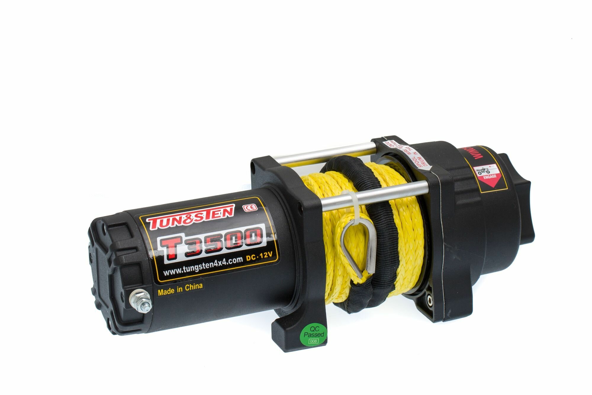 Лебедка Tungsten для квадроцикла T3500 - 3500 Lb/1589 кг, стальной барабан, синтетический трос 10м, 12 вольт.
