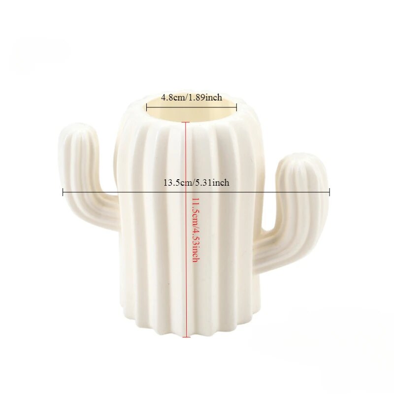 Подставка для ручек в форме кактуса white