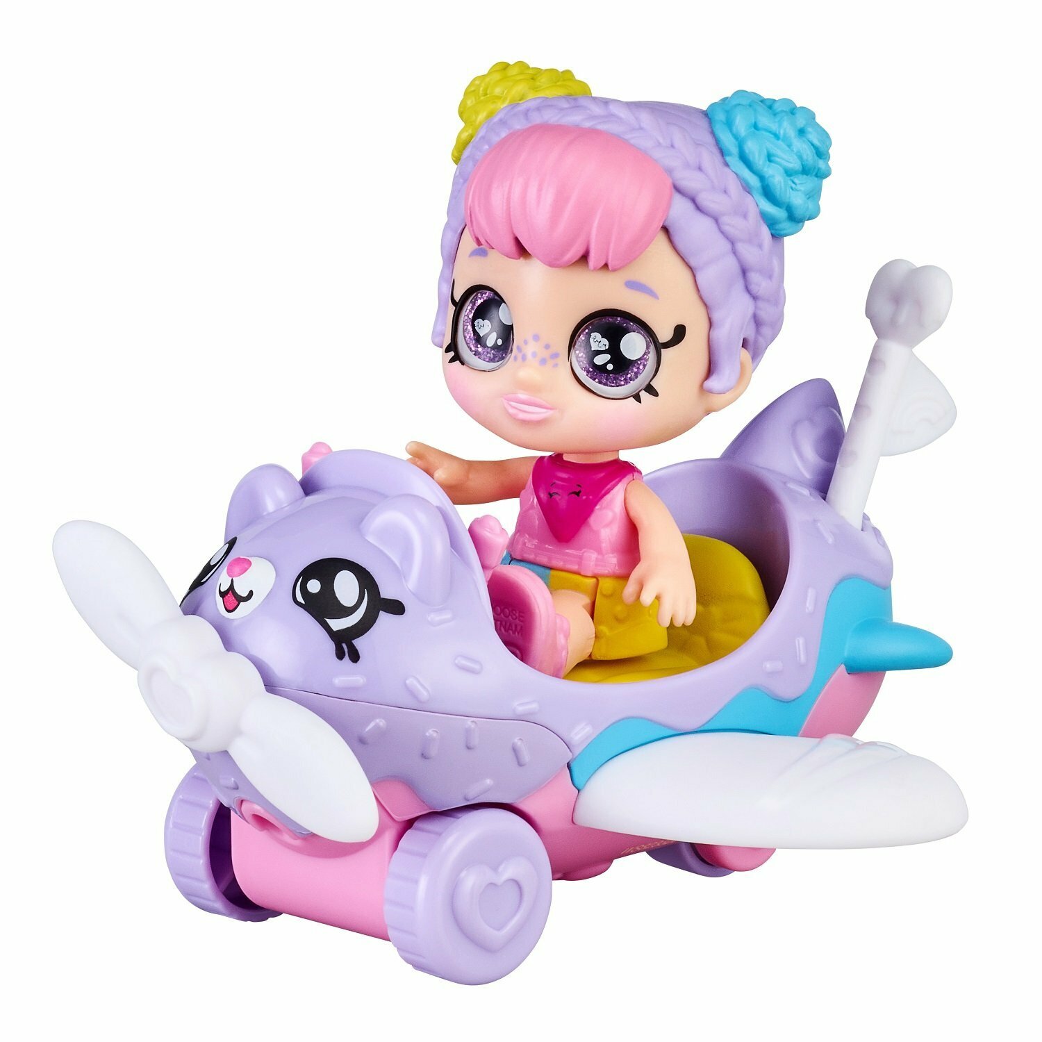Кукла Kindi Kids Рэйнбоу Кейт, 9 см, с самолетом, в коробке, от 3 лет 39760
