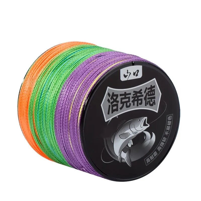 Плетёная леска рыболовная SUNKO 500M, 0.15mm, 14LB, многоцветная