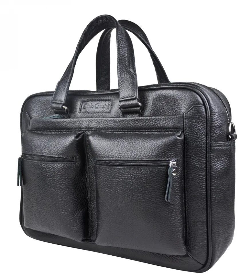 Мужская кожаная сумка для ноутбука Carlo Gattini Premium Riace NEW 1015-61 black