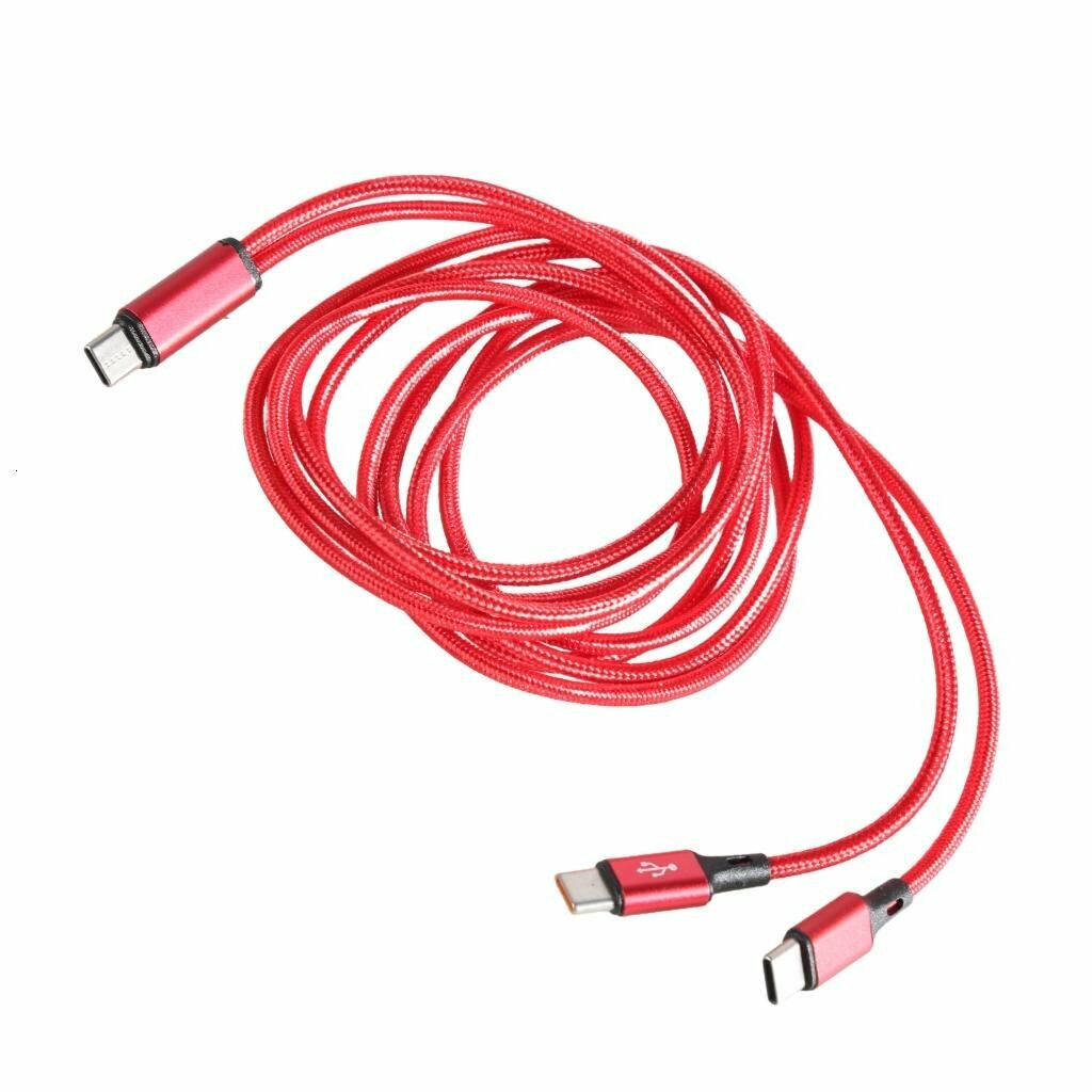 USB-C кабель-разветвитель, красный - 1.2m