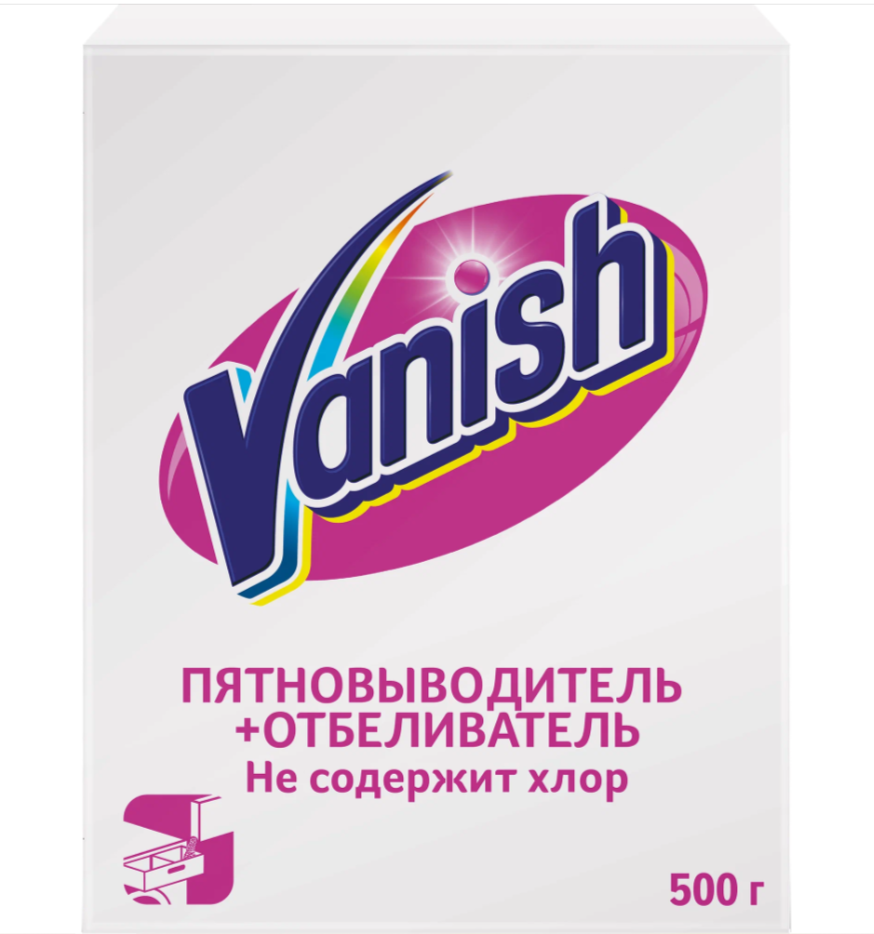 Отбеливатель-пятновыводитель Vanish Oxi Action Кристальная белизна, 500 г