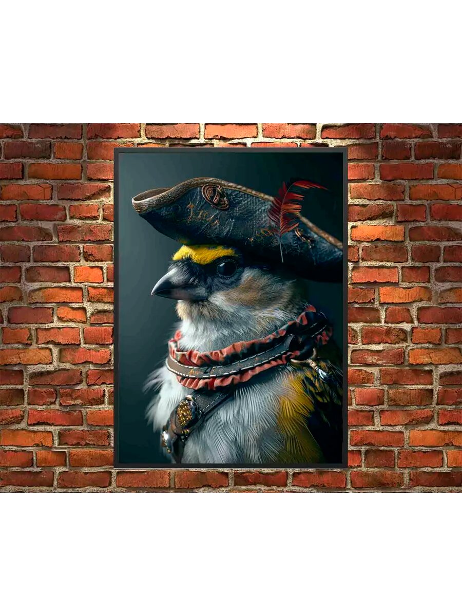 Щегол-птица-пират 4, Плакат 30x42см