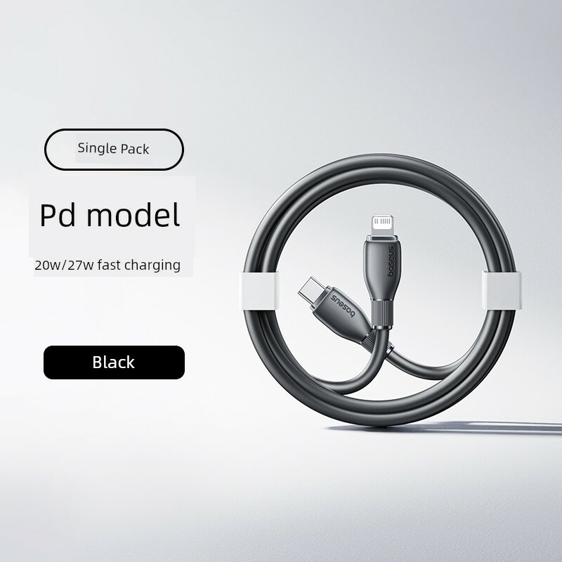 Черный одиночный кабель USB-C PD быстрая зарядка 1.0м для iPhone 11-16 Series