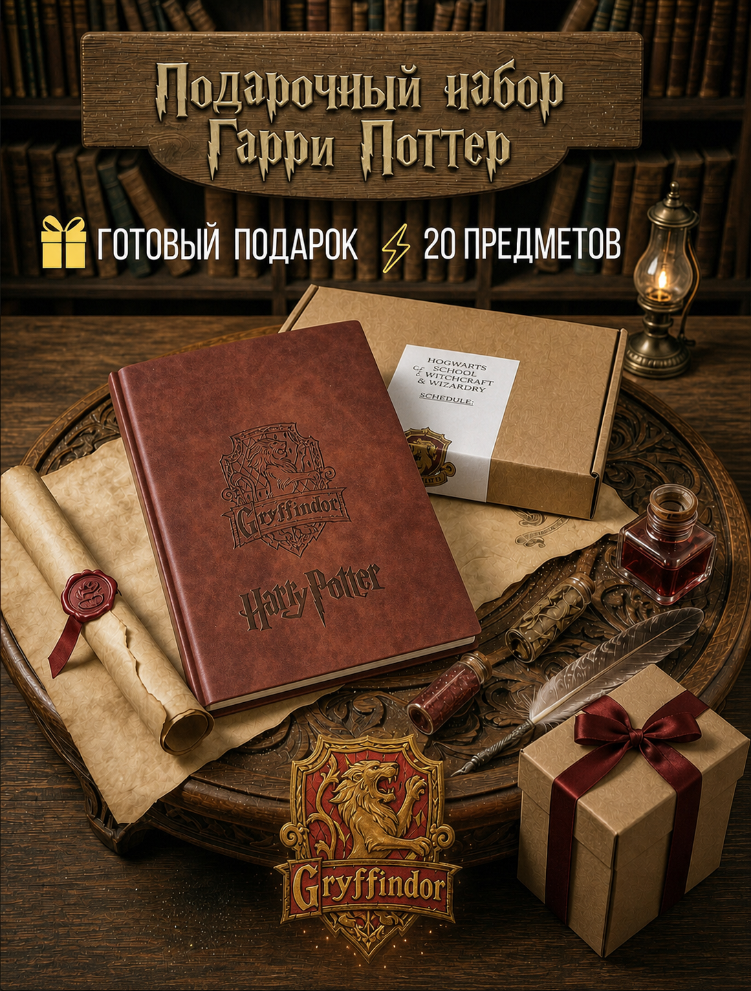 Набор подарочный "Гарри Потер Слизерен", ежедневник, блокноты, постеры