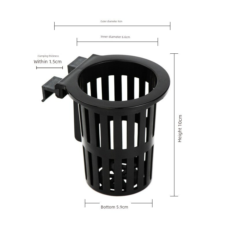 Черная круглая подставка для водных растений в аквариуме, подходит для стекла толщиной до 1.5 см