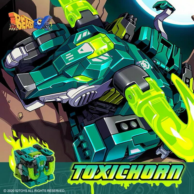 52TOYS Серия MightyBeast Токсик Хорн Зеленый Водяной Буйвол Бык Животное Меха Трансформер Игрушка 1 шт. Коллекционная