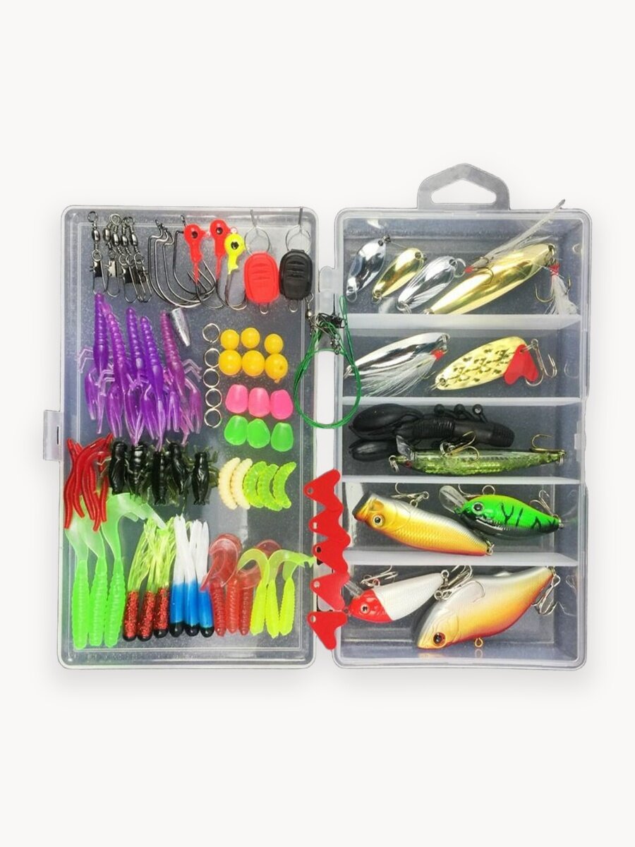 Набор для рыбалки, 88 предметов, воблеры и блесна / снасти, рыболовные принадлежности для рыбалки