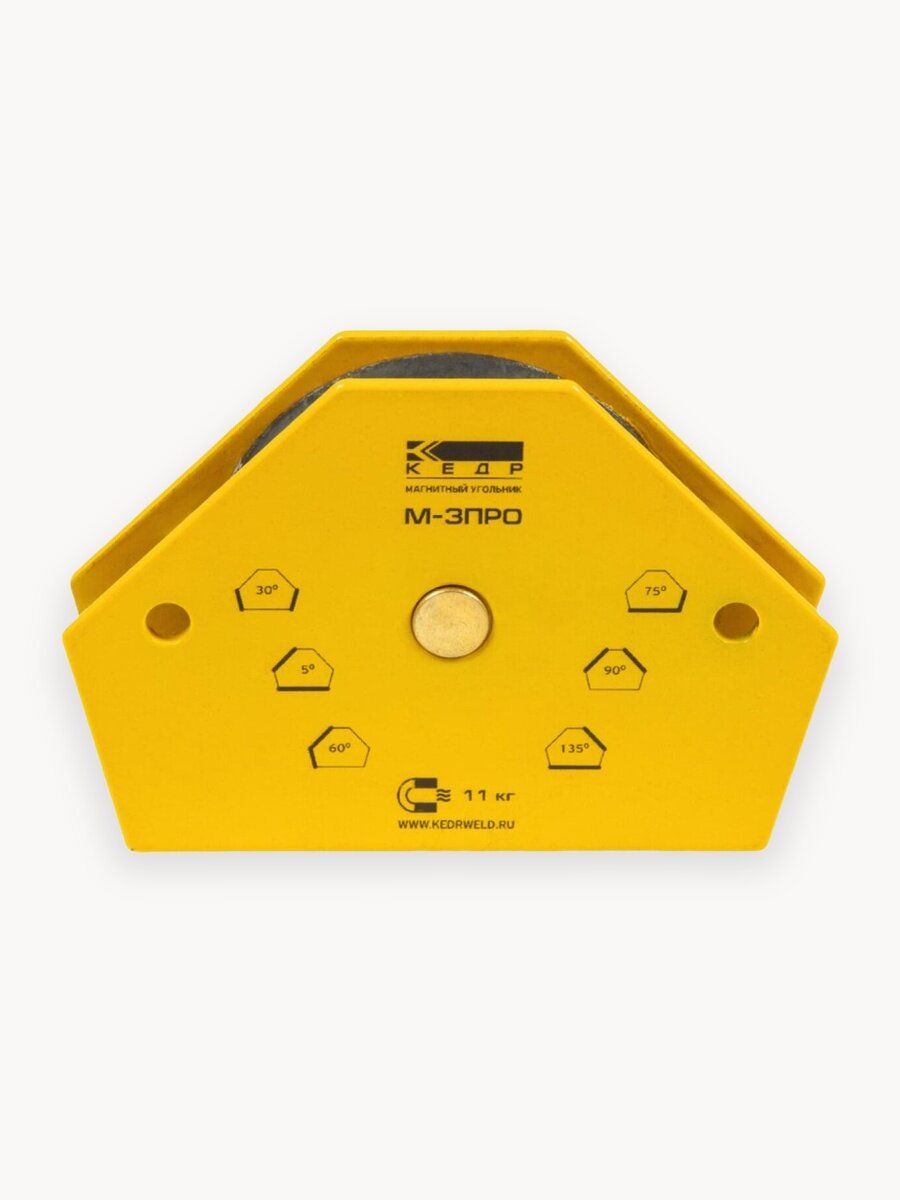 Магнитный угольник Кедр "М-3 про" 8005169, для сварки, желтый