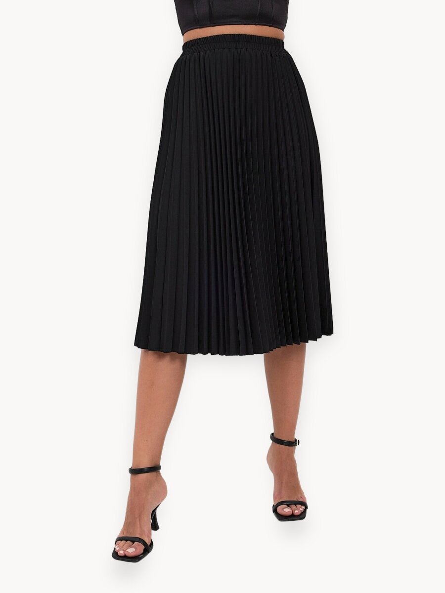 Юбка миди плиссированная черная